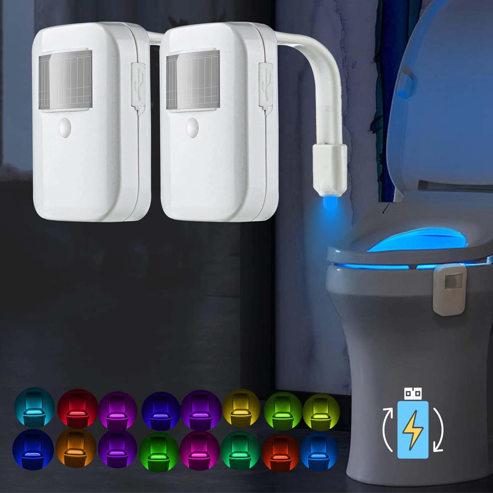 Aanrasey Toilet Night Light, Toilet Bowl Light, Motion Sensor Activated ...