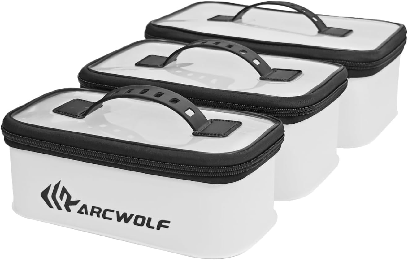 Amazon.co.jp: ARCWOLF タックルケース 釣り タックルボックス EVA素材 3個セット 透明な上蓋バッカン 多機能 ソフトな持ち手 ルアーケース 収納ボックス 持ち運び便利 ...