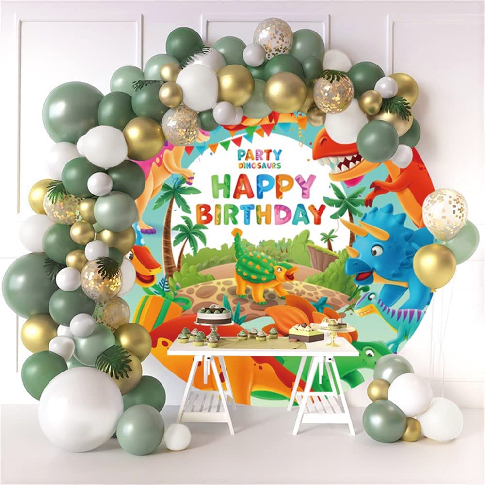 Circle Party Decoration 7ft Dinosaur Circle Backdrop - Watercolor ...