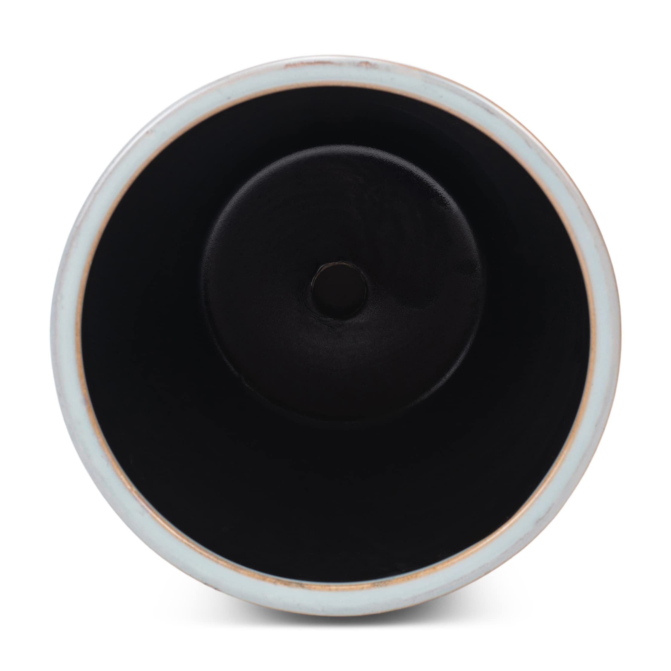 Snapklik.com : Napco Whitewash Ribbed 6.5 X 6 Ceramic Table Top Planter Pot