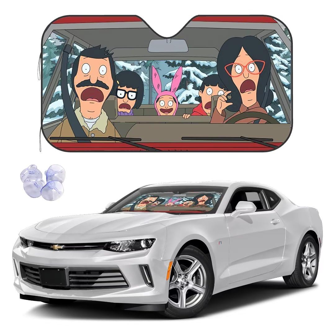 Amazon.com: Funny Cartoon Car Sunshade Front Windshield Sun Shade ...