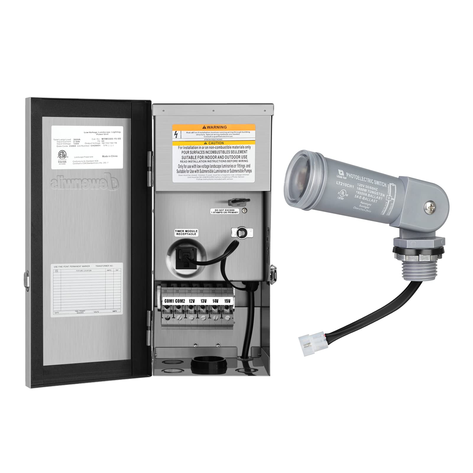 200W Low Voltage Transformer + Light Sensor Switch - Amazon.com