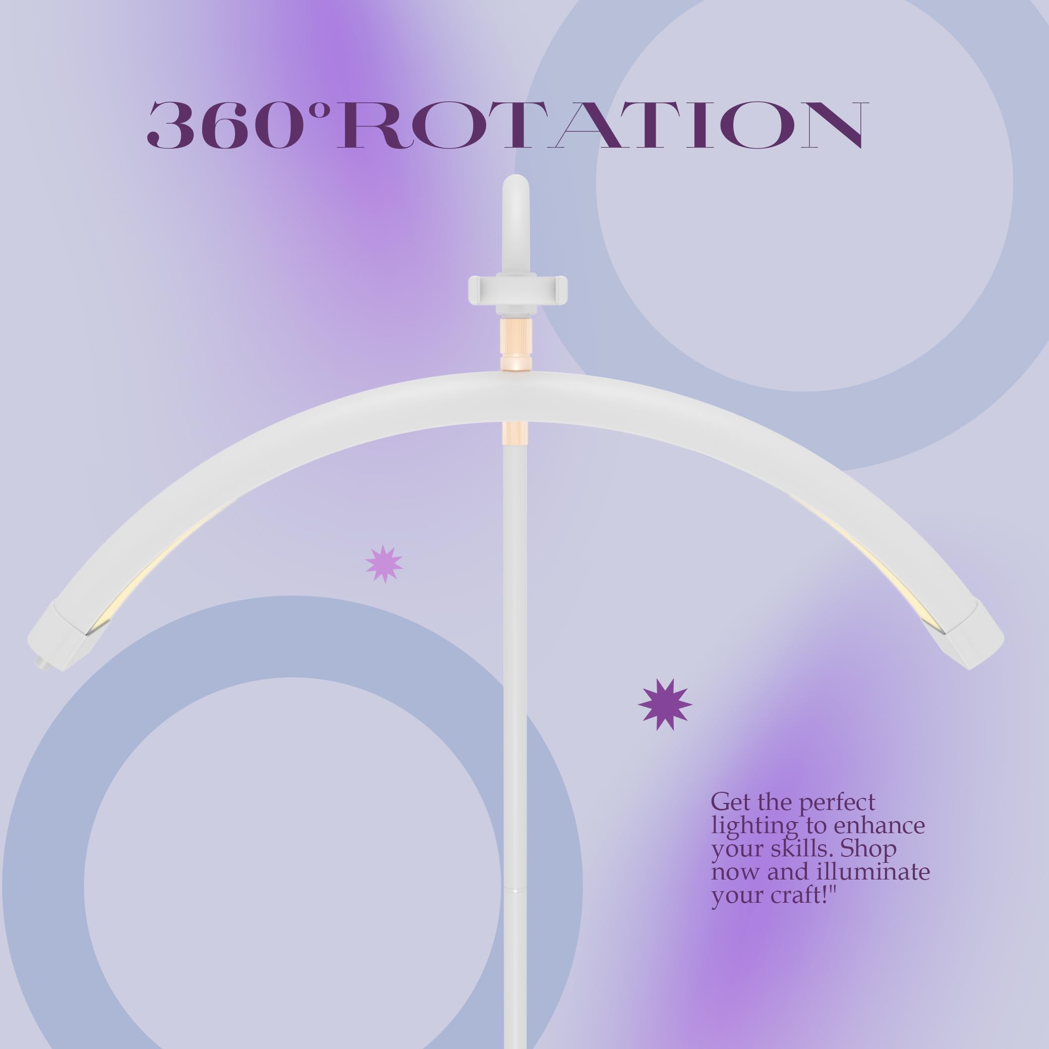 Snapklik.com : Toyshi LED Floor Light, Half Moon Lamp For Lash ...