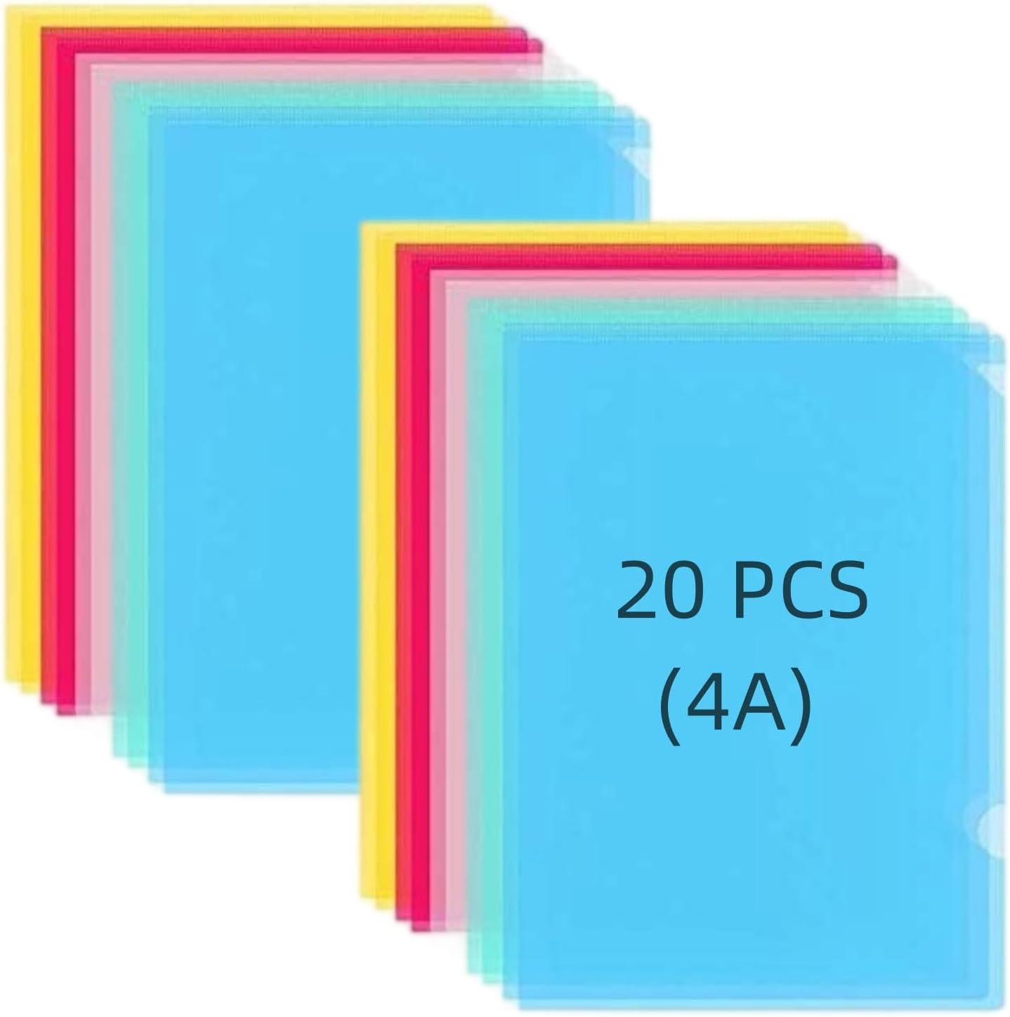20 Pcs A4 Plastic Sleeves Cut Flush Folder Plastic Transparent File ...