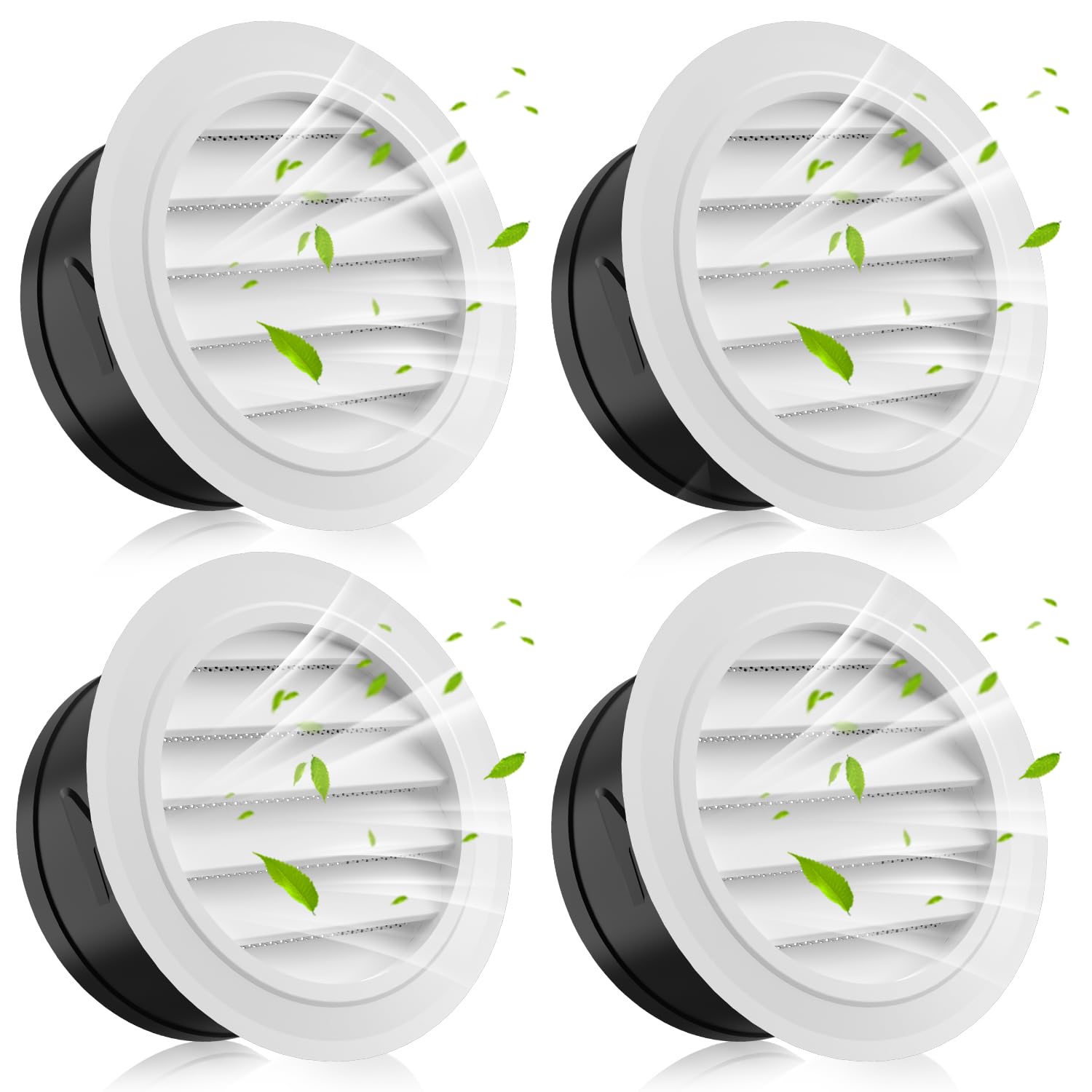 Buy 4 PCS Soffit Vents 4 Inch, Round Vent Cover with Built-in Fly ...