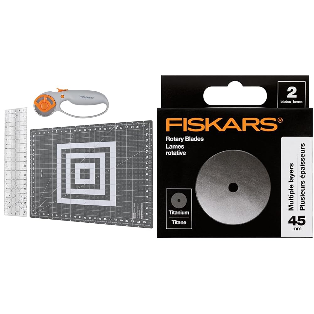 Amazon.com: Fiskars Rotary Cutter 3-Piece Set - 45mm Blade Rotary ...
