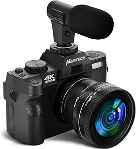 Amazon.com : Monitech 4K Digital Camera for Photography, 48MP Vlogging ...