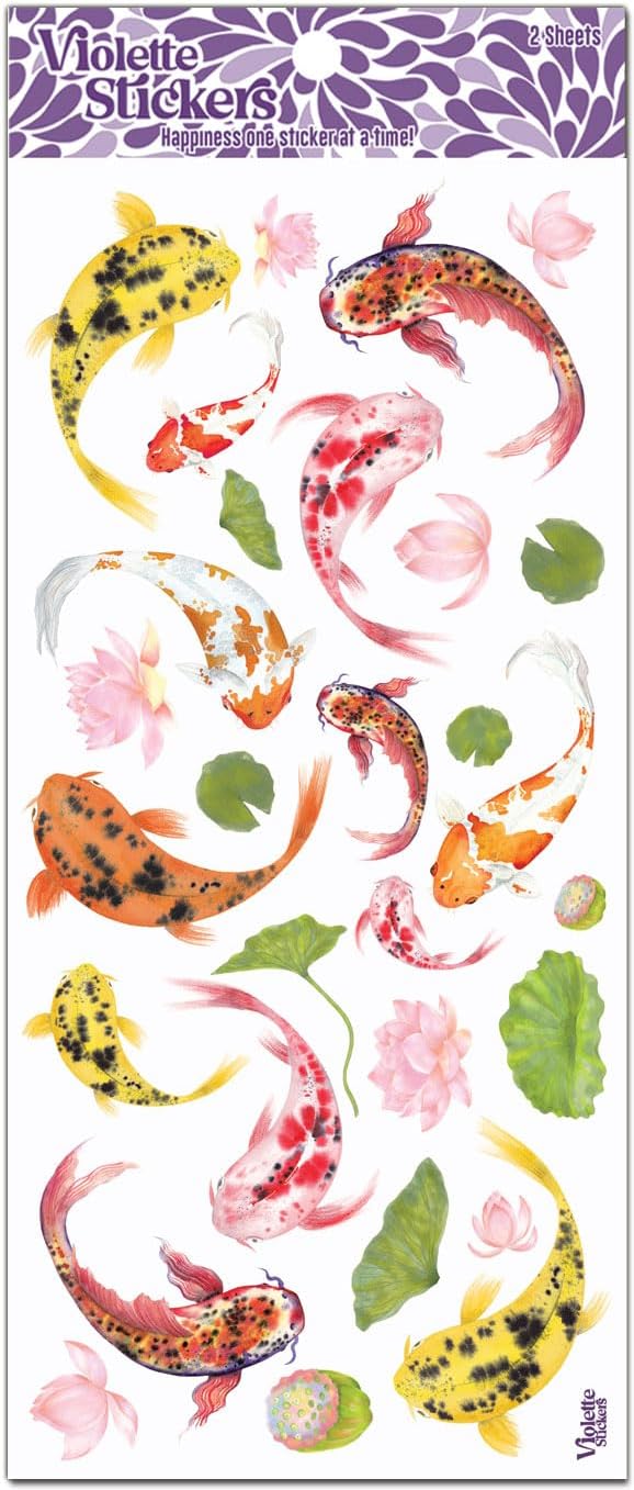Amazon.com: Jumbo Koi Fish Stickers by Violette Stickers : Toys & Games