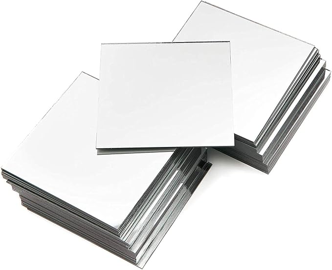 Amazon.com: 50 Pack Square Glass Mirror Tiles, 4 Inch Panels for Crafts ...