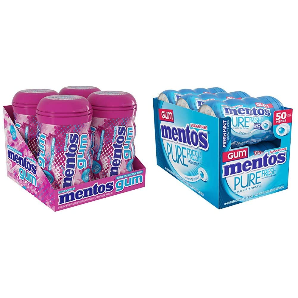 Amazon.com : Mentos Sugar-Free Chewing Gum with Xylitol Bubble Fresh ...
