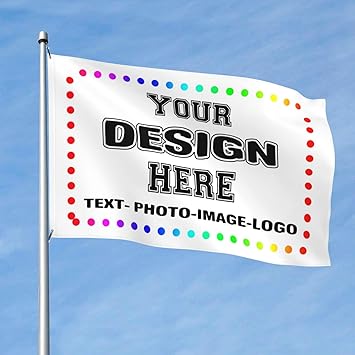 Amazon.com : Custom Flag 5X8 Ft Design Your Own Text/Logo/Image One Side Custom Flags ...