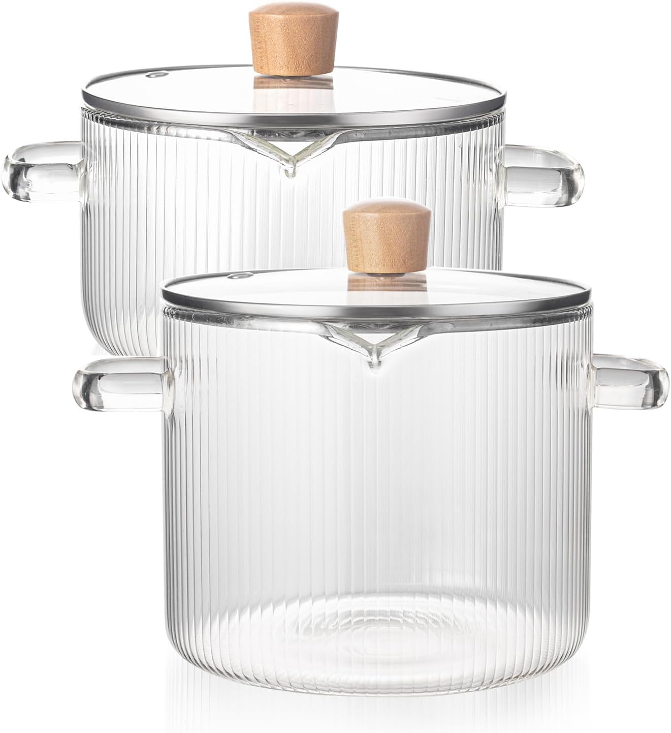 Amazon.com: Glass Pots for Cooking 1.5L(50oz) Clear Pot with Lid for ...