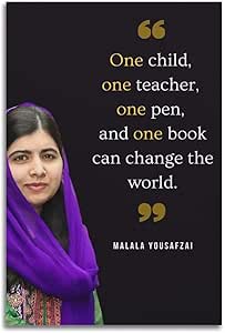Amazon.com: Malala Yousafzai Quote On Education Poster Aesthetic ...
