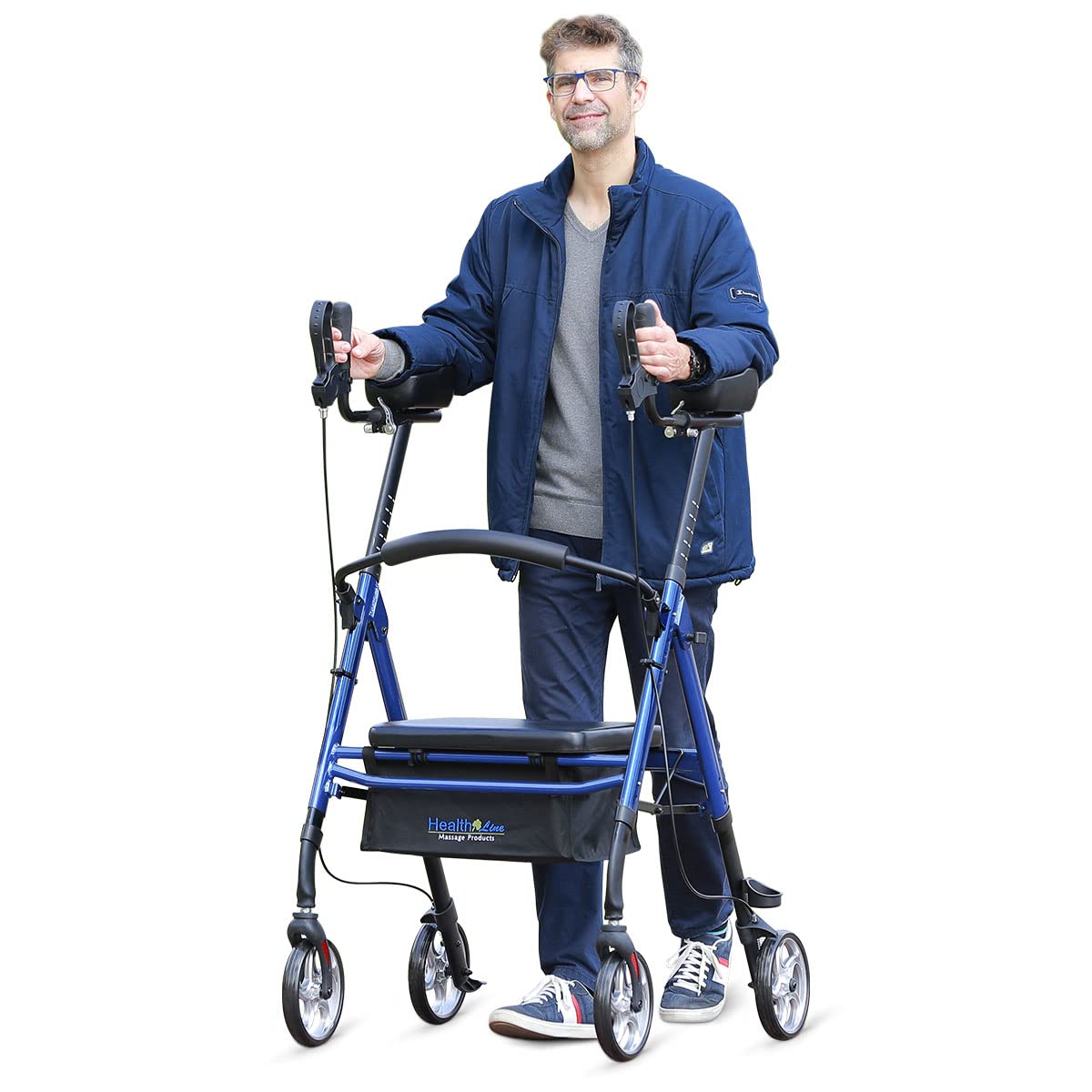 Vive Health Bariatric Upright Walker Rollator With Seat