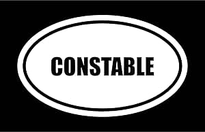 Amazon.com: 6" die Cut White Vinyl Constable Name Oval Euro Style Decal ...