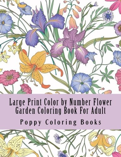 Amazon.com: Large Print Color by Number Flower Garden Coloring Book For ...