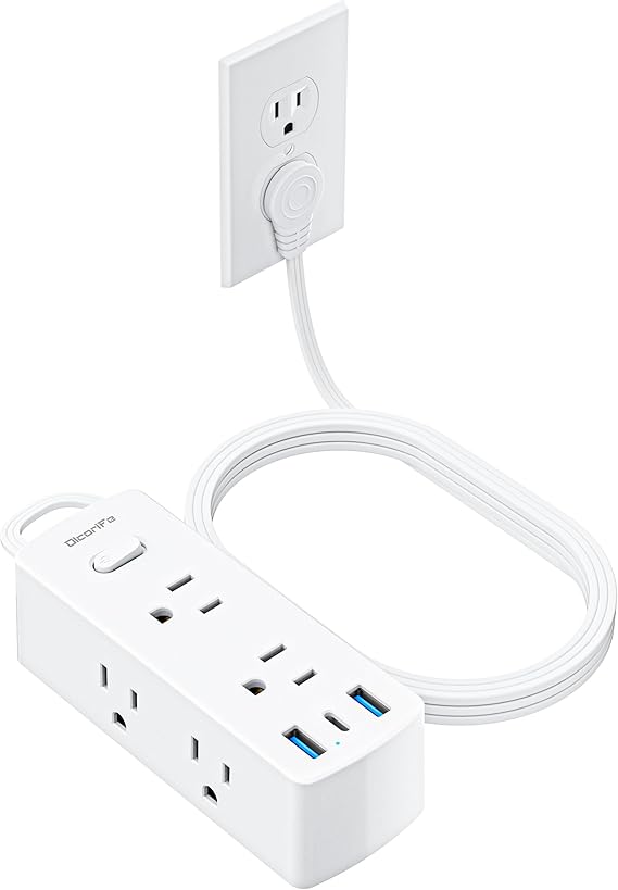 Amazon.com: Short Extension Cord 1ft - Olcorife Flat Plug Power Strip ...