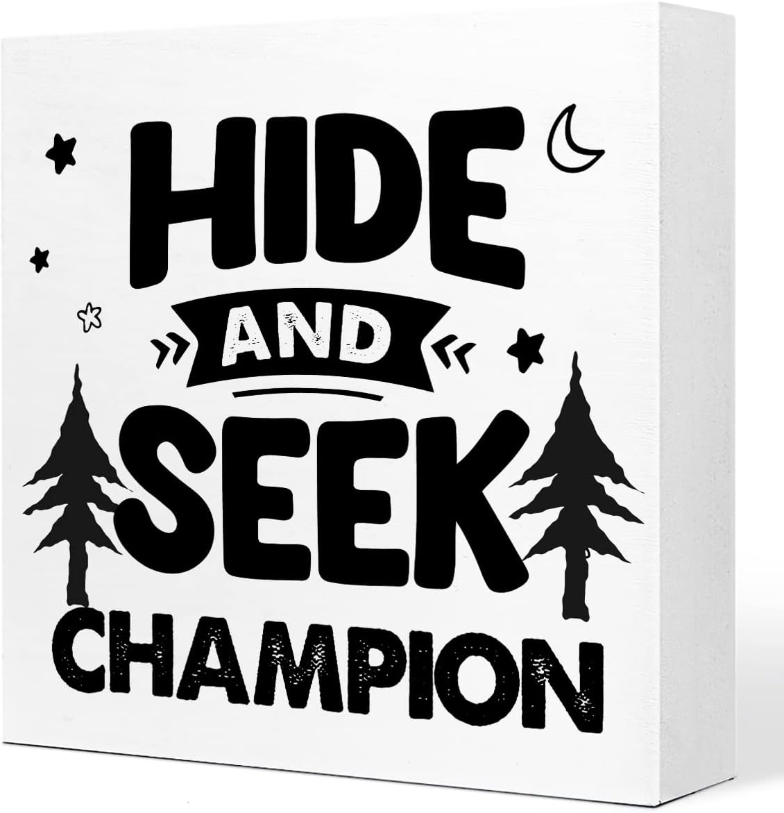 Amazon.com: Funny Camping Wood Box Signs Desk Decor,Hide and Seek ...