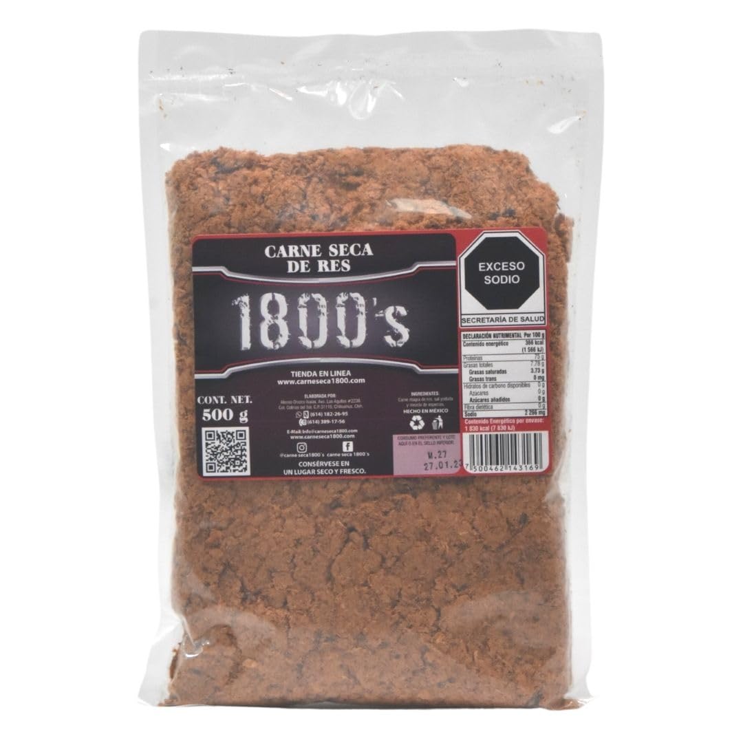 Machaca de res 500 gr. - Carne Seca 1800's : Amazon.com.mx: Alimentos y ...