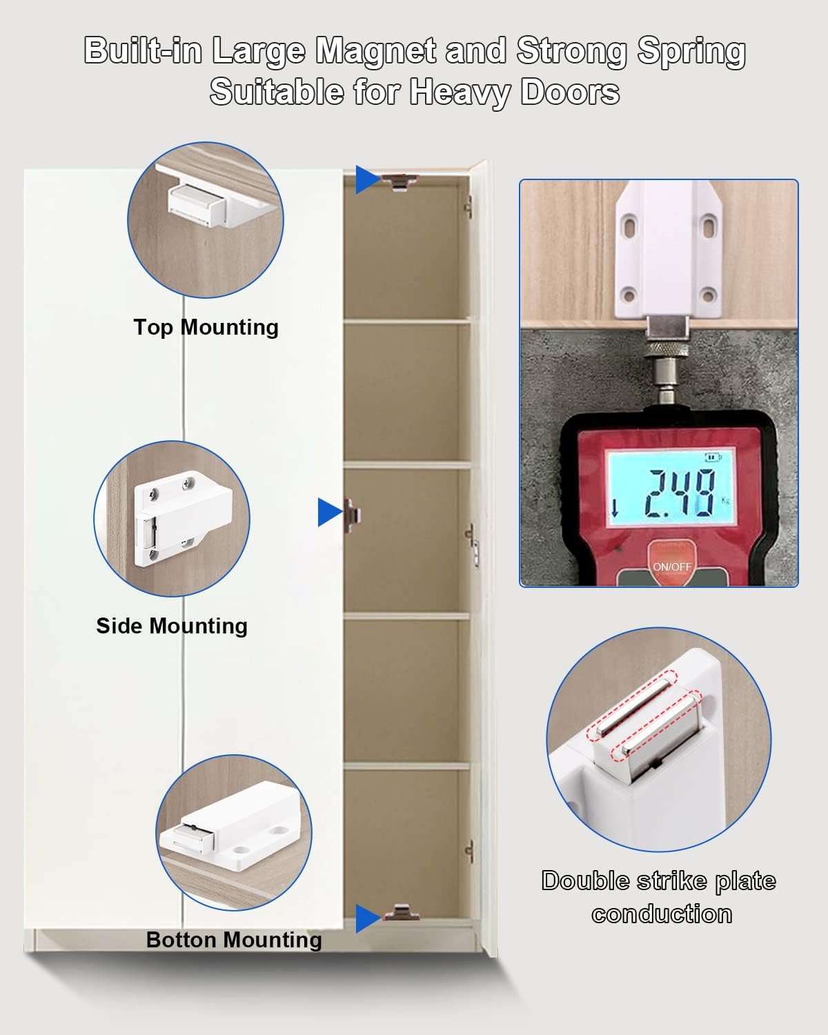 Snapklik.com : Jiayi Double Push To Open Cabinet Door Catches Heavy ...