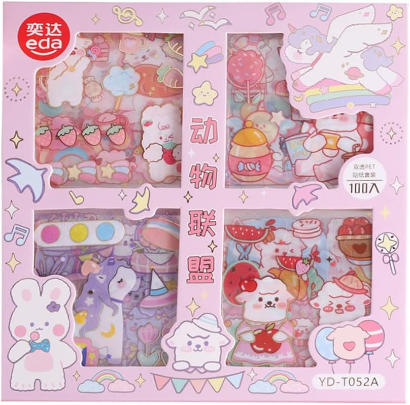 Amazon.com: 8 Sheet Colorful Sticker 500+ Adhesive Sticker Decorative ...