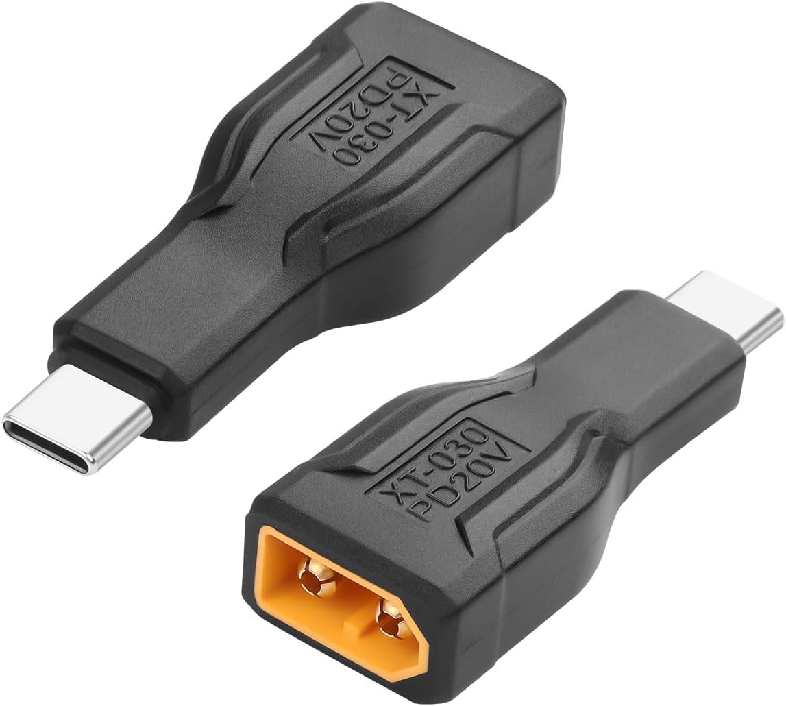 Amazon.com: CERRXIAN USB C to XT60 Adapter, 100W 20V 5A Type-C Male to ...
