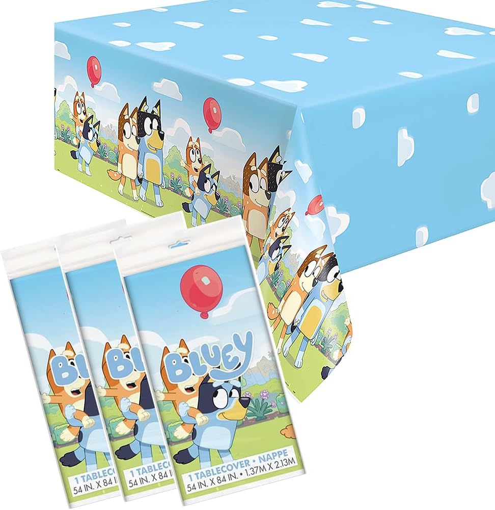 Amazon.com: Unique Bluey Birthday Party Supplies, Rectangular Plastic ...