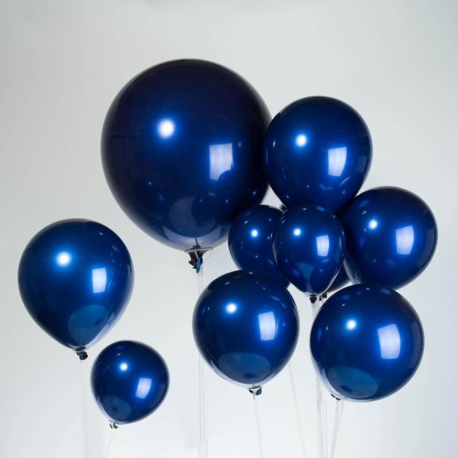 Amazon.com: Kozee Chrome Blue Double-Stuffed Balloons different sizes ...