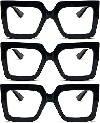 Amazon.com: REAVEE 3 Pack Oversized Reading Glasses for Women Large ...