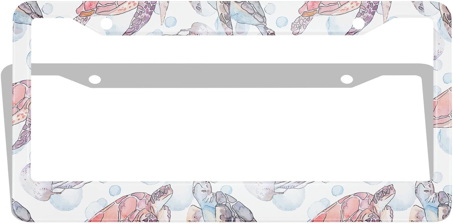 Amazon.com: Uanvaha Underwater Sea License Plate Covers Watercolor Sea ...