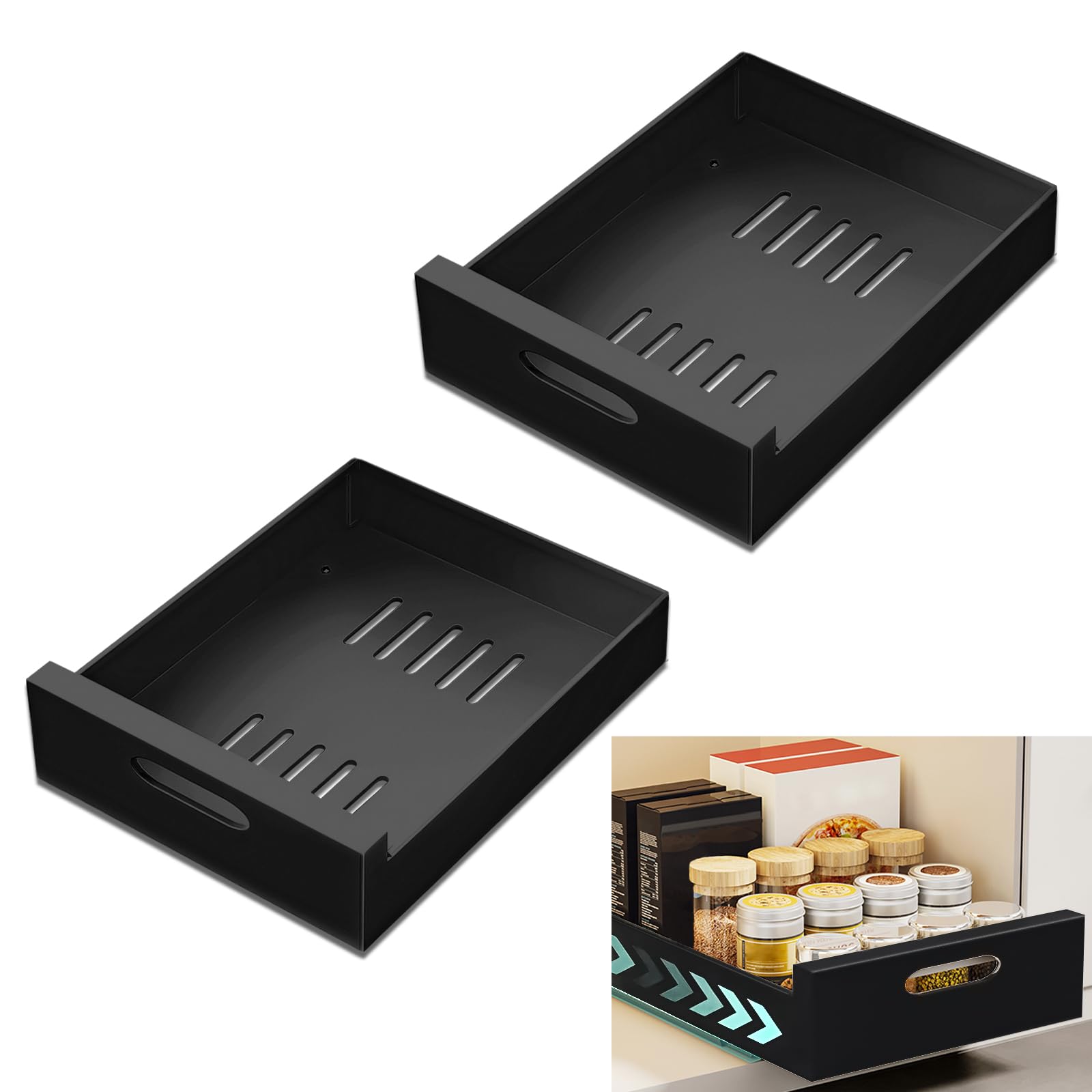 Amazon.com: 2PCS Telescopic Drawer Pull Out Cabinet Organizer Slide Out ...