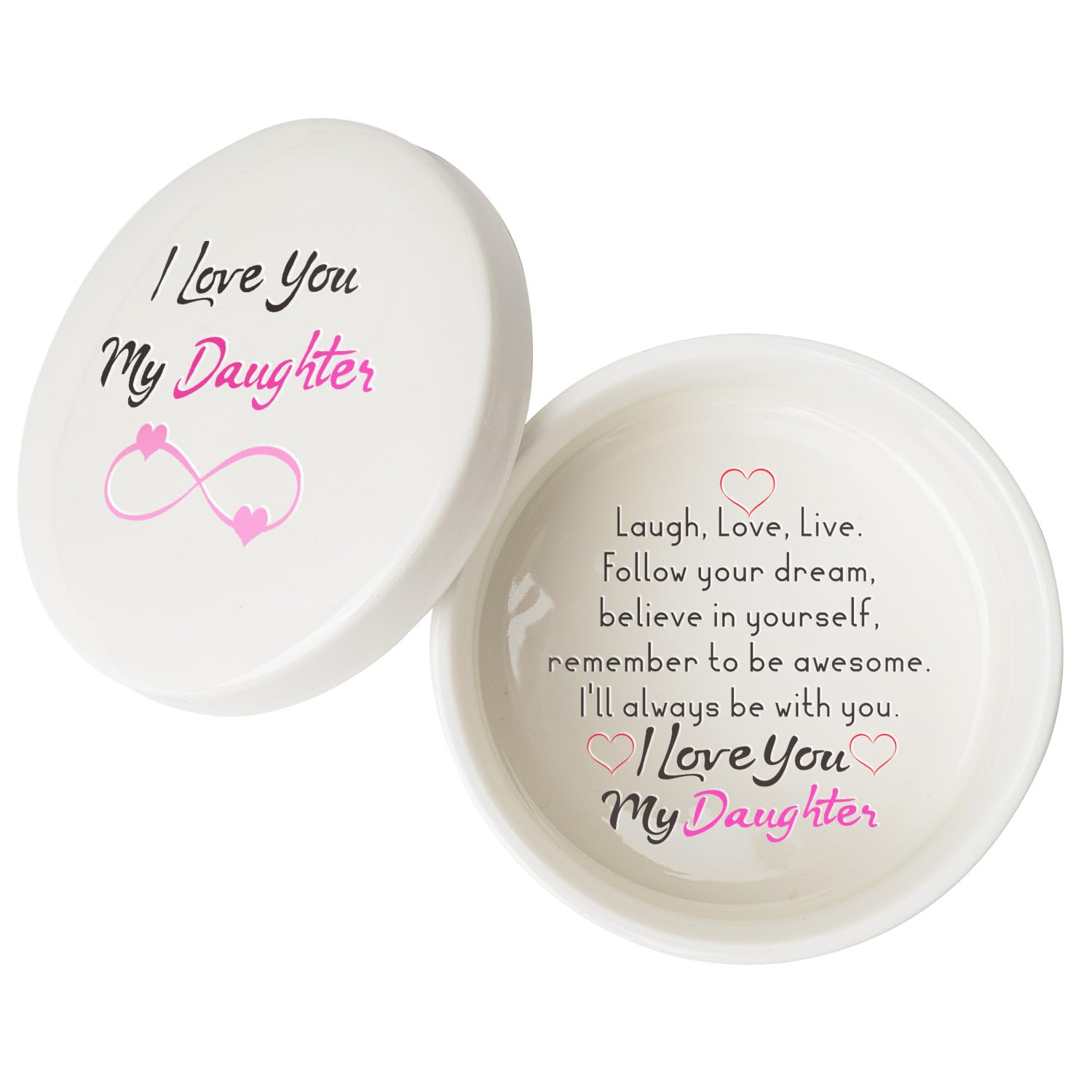 Amazon.com: kullder Daughter Gifts Trinket Box, Personalized Ceramic ...