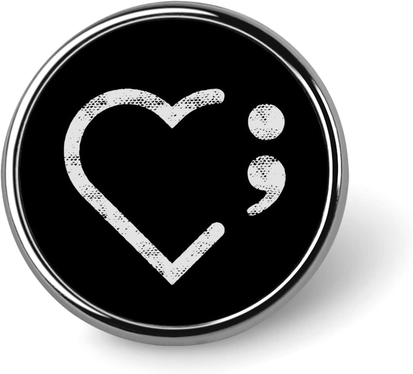 Semicolon Suicide Prevention Trendy Round Brooches Elegant Lapel Pins ...