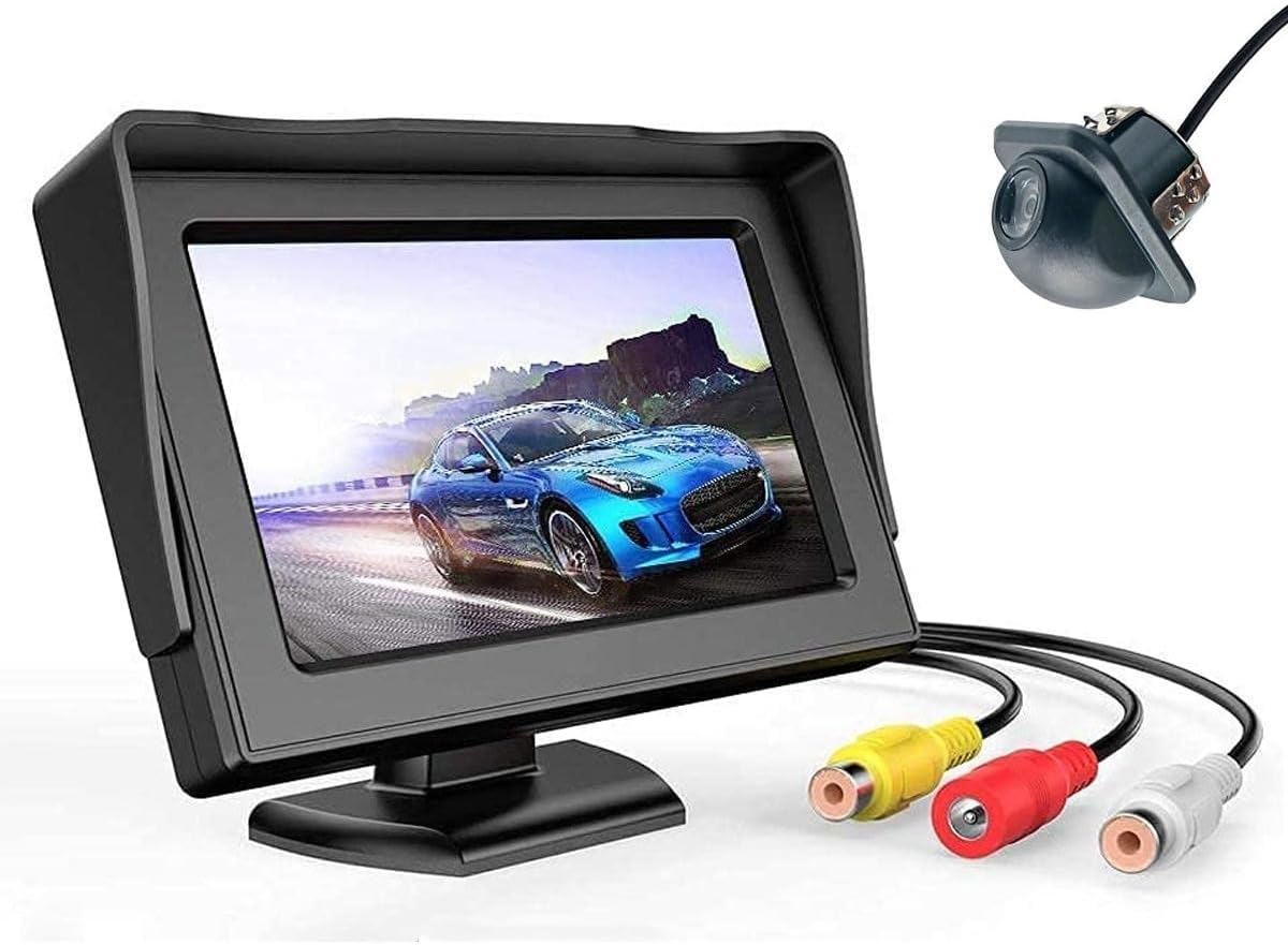 AJUK 5 Inch Universal Car Rear View Camera with Display - Night Vision ...