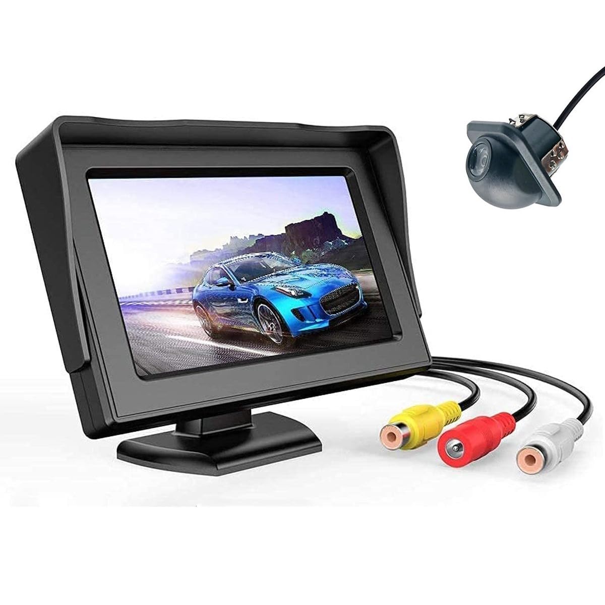 BEEBIRD 5 Inch Universal Car Rear View Camera with Display - Night ...