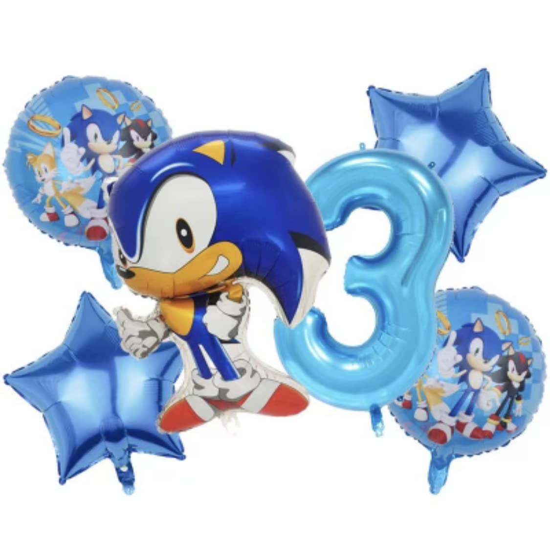 6 PCS So_nic_new Balloons Birthday Party Supplies for Kids Theme Party ...