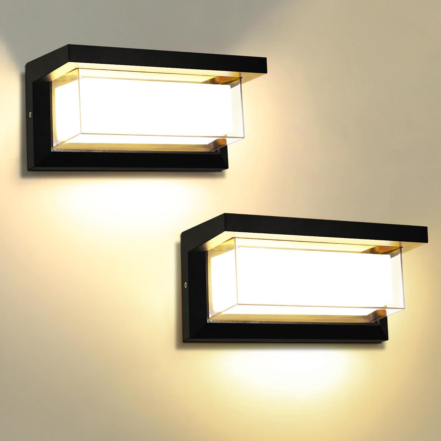 LANFU LED 18W Minimalist Horizontal Rectangular Outdoor Wall Sconce ...