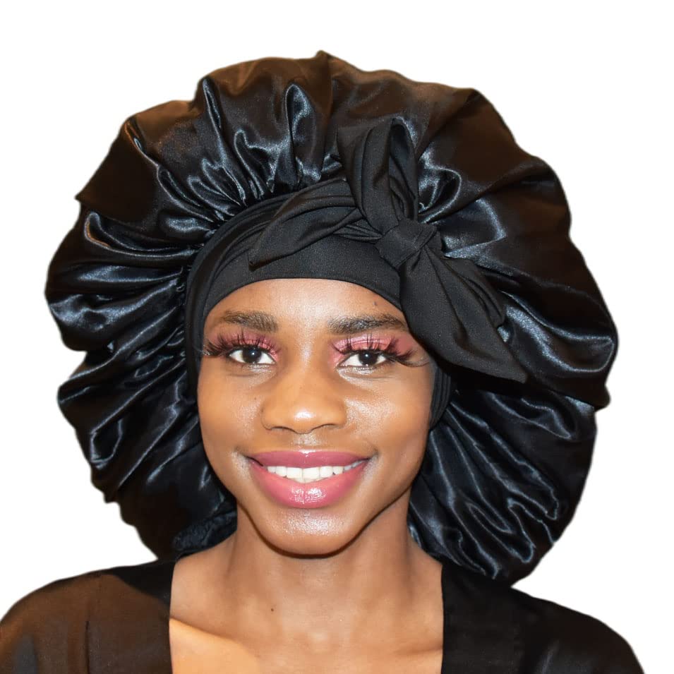 Buy Bonnet Queen Jumbo large satin Bonnet silk Night Sleeping Cap ...