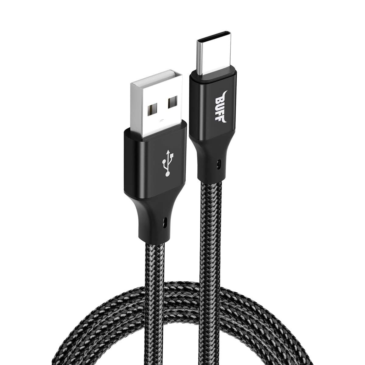 BUFF BL71 USB to Type-C 2.4A 1.2M Örgülü Data ve Şarj Kablosu (Siyah ...