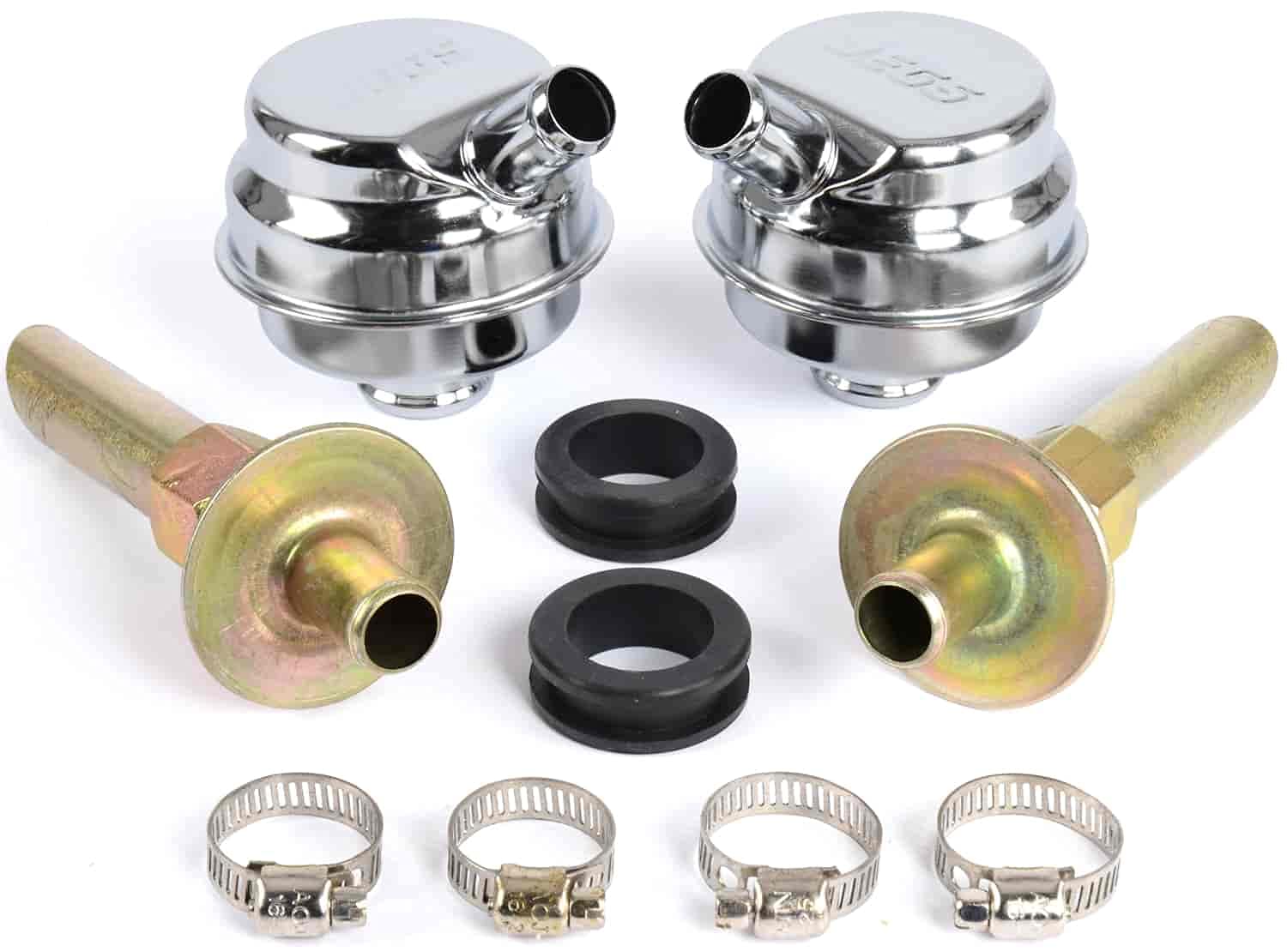 JEGS Crankcase Evacuation Kit | Includes (2) Chrome-Plated Push-In ...