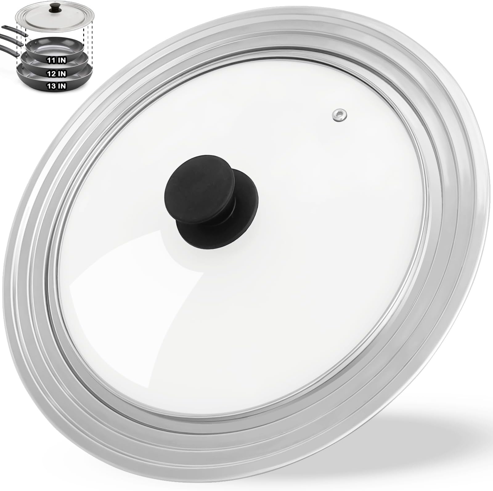 Amazon.com: Oedema 12 Inch Glass Lid for Frying Pan 12" Tempered Glass ...