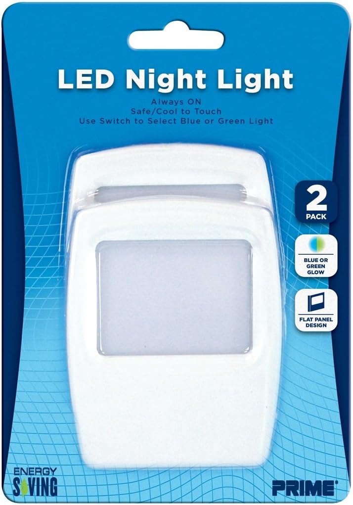 Prime Wire & Cable NLFL2P Flat Panel LED Night Light, 2-Pack, White ...
