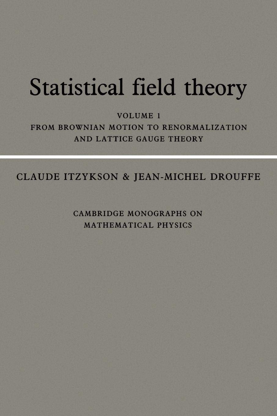 Statistical Field Theory: Volume 1, From Brownian Motion to ...