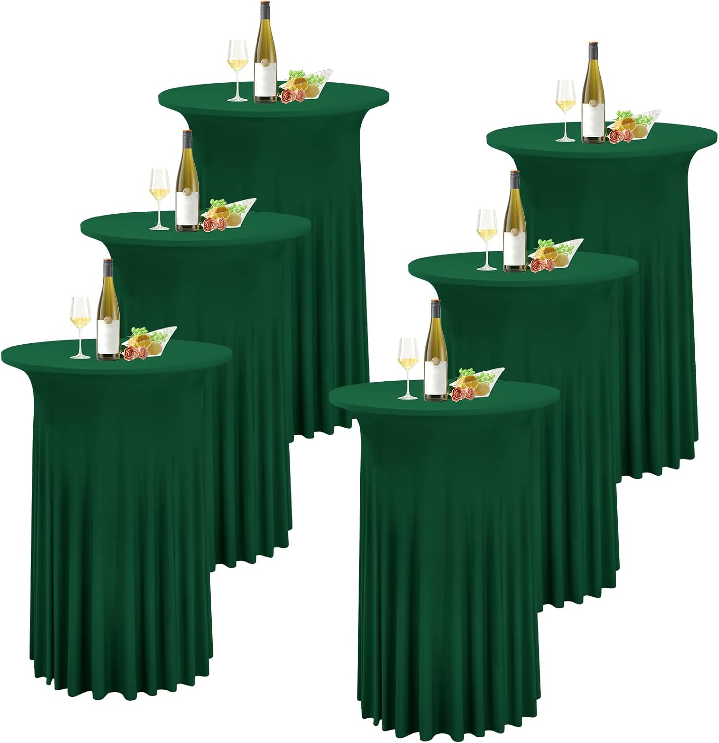 Amazon.com: REWOMC 6 Packs Round Cocktail Table Skirt 32"x 43" Spandex ...