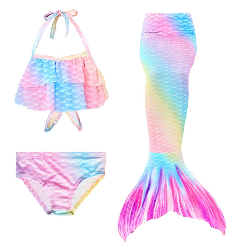 Buy Girls Swimsuit Mermaid Tail for Swimming for Girls Princess Bikini ...
