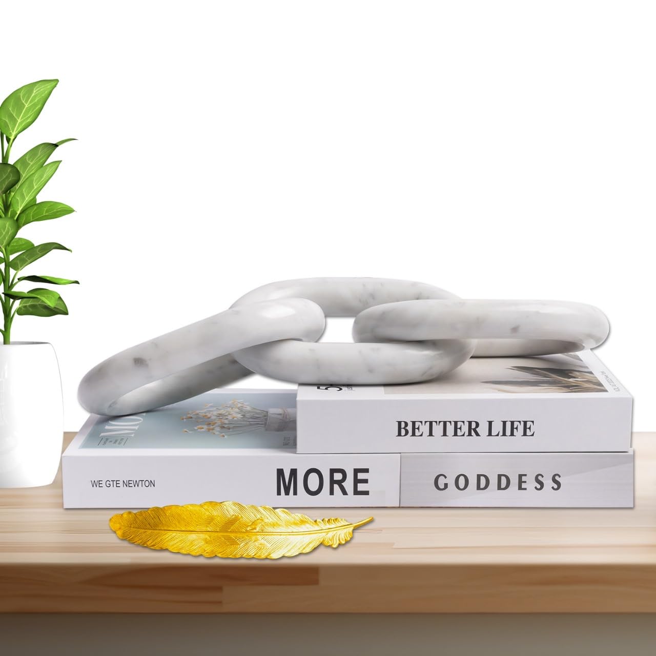 Large Marble Chain Link Decor for Coffee Table or Shelf | Heavyweight ...