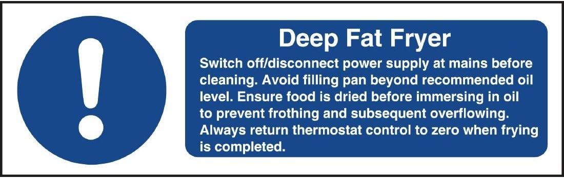 Amazon.com: Deep Fat Fryer Safety Sign Sticker Hazard Warning ...