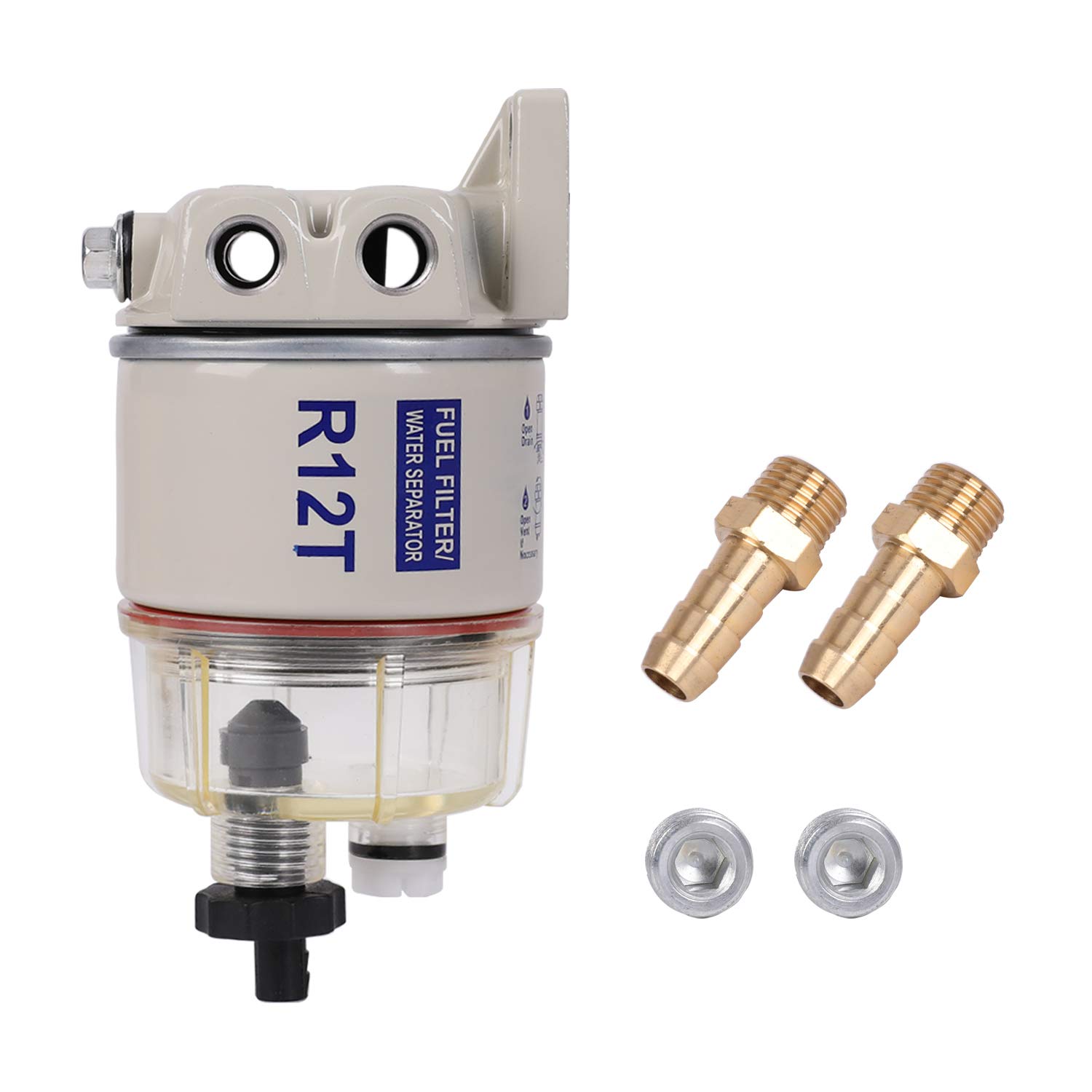 Buy LUOFUR R12T Fuel Filter Oil-Water Separator Removable Replacement ...