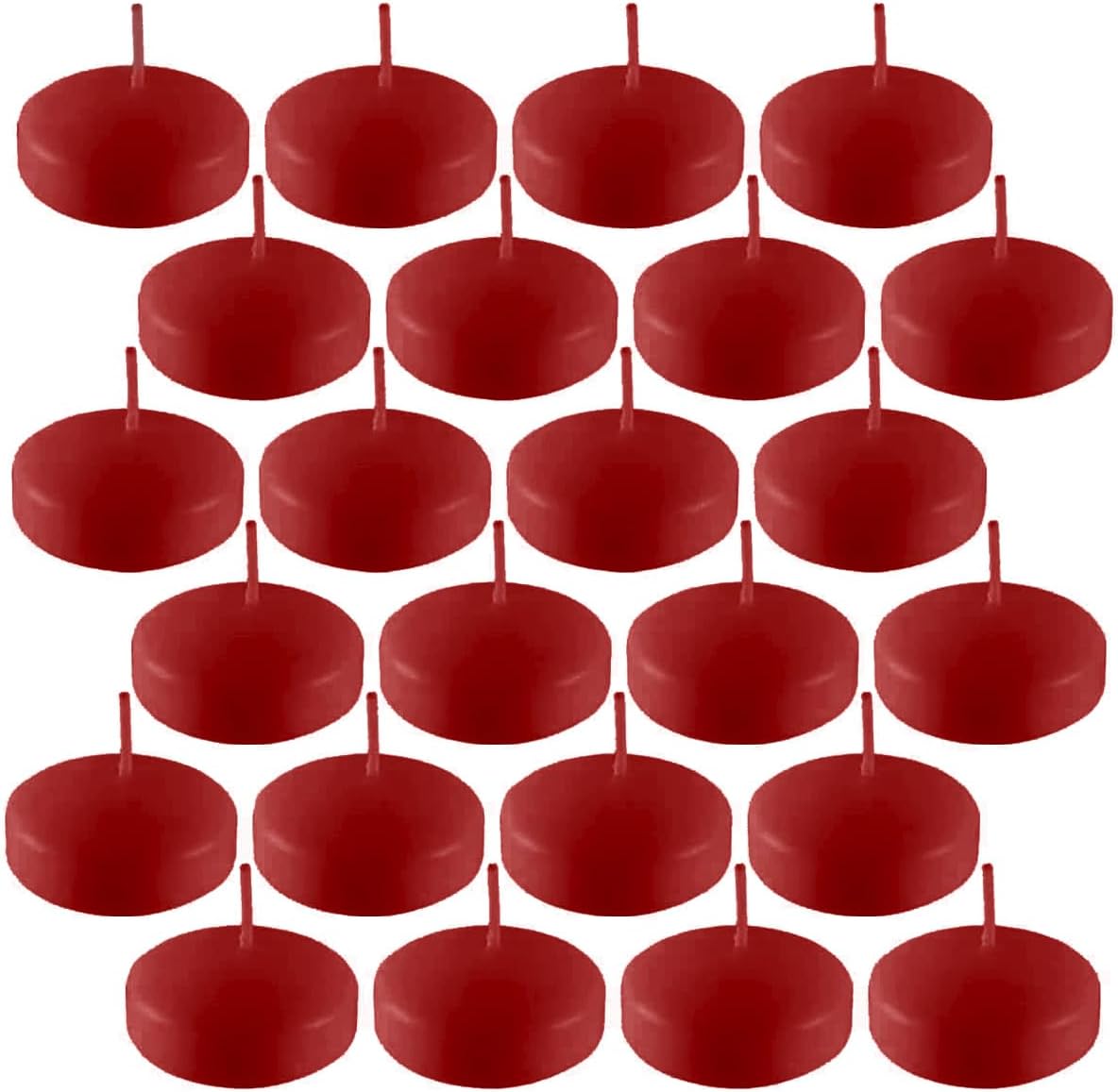 MGE - Set di 24 Candele Galleggianti Rosse Decorative - 24x Candele ...