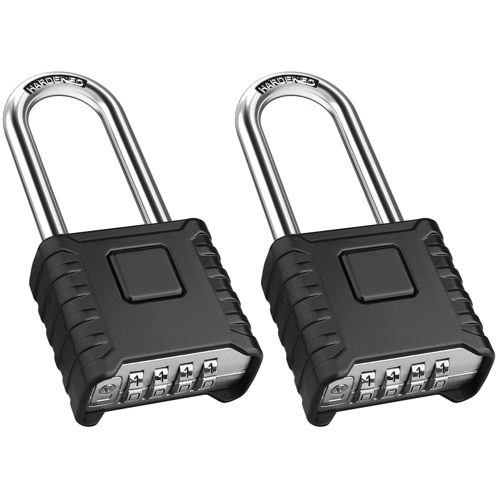 2 Pack 2.3in Long Shackle Combination Padlock [One-Touch Unlocking ...